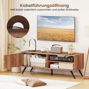 Costway TV skříňka TV se skříňkou a 2 otevřené přihrádky TV – 120 × 40 × 44,5 cm