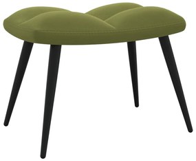Relaxační křeslo Molde se stoličkou - samet | světle zelené