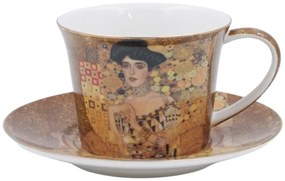 HOME ELEMENTS Porcelánový hrnek 250 ml, s podšálkem, Klimt Adele