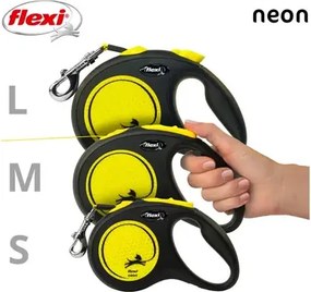 Flexi Neon L pásek 5m černo-žluté / Vodítko