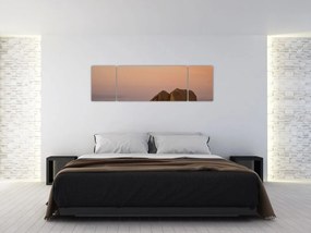 Obraz západu slunce ve skalách (170x50 cm)