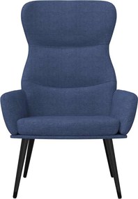 Relaxační křeslo se stoličkou modré textil 3097433