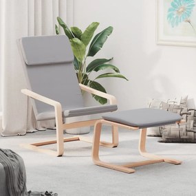 Relaxační křeslo s podnožkou světle šedé textil 3154413