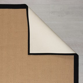 Behúň Herringbone Border Kira Black, 60x230, béžová, chodba / predsieň, Flair Rugs
