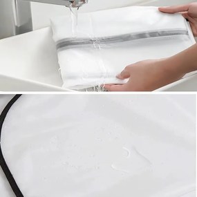 Arte Regal Textilní úložný box na uschování oblečení a ložního prádla, WHITE KIPIT, 80x45x15, bílý