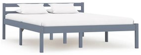 Rám postele šedý masivní borovice 120 x 200 cm - Default Title