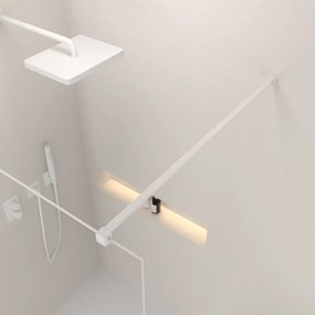 Erga Paris, stabilizační vzpěra pro sprchové zástěny o tloušťce skla 8mm, délka max. 100% 150cm, bílá matná, ERG-V02-PARIS-BAR-WH