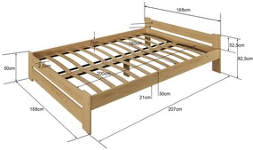 Postel z masivu 180x200 Euro borovice s roštem