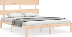 Rám postele s čelem King Size masivní dřevo 3193536