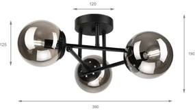 Brilagi - Přisazený lustr MALIVA 3xE14/15W/230V černá/kouřová