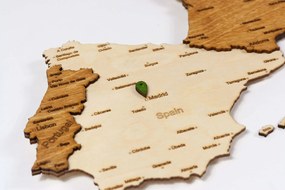 Nástěnná dřevěná mapa Evropy 78x70 cm