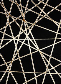 Dywany Łuszczów, Kusový koberec Allure 1964 black/gold, 80x150, černá, kancelář
