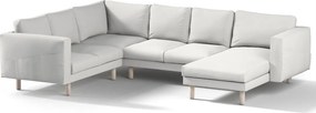 Potah na pohovku IKEA Norsborg rohová, 5-místná se šezlongem barva šedá látka pletený vzor