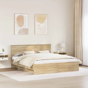Rám postele s čelo Sonoma dub 200 x 200 cm Kompozitní dřevo 3408818