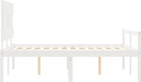 Postel s čelem pro seniory bílý 120x200 cm masivní dřevo 3195412