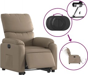 Elektrické zvedací polohovací křeslo cappuccino umělá kůže 3204906