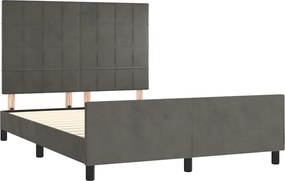 Rám postele bez matrace tmavě šedý 140 x 190 cm samet 3125752