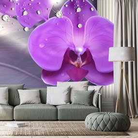 Tapeta řecké sloupy s orchidejí - 375x250 cm