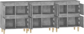 Příborníky 3 ks betonově šedé 60 x 35 x 70 cm kompozitní dřevo 3185771