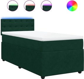 Box spring postel s matrací tmavě zelená 80 x 200 cm samet 3289905