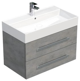 Koupelnová skříňka s umyvadlem Naturel Cube Way 80x53x46 cm beton mat CUBE46802BESAT