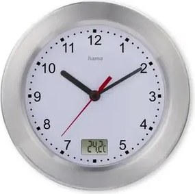 Hama Mauritius / hodiny do koupelny / průměr 17 cm / teploměr / tichý