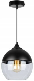 Závěsné svítidlo OSLO, 1x černé/transparentní skleněné stínítko