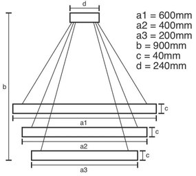LED Stmívatelný lustr na lanku LED/85W/230V 3000-6500K + dálkové ovládání