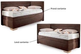 NEW DESIGN postele Rohová postel boxspring VENETO s úložným prostorem a čely, 90×200 cm Velikost postele: 90 × 200 cm, Strana: Levá