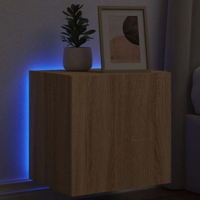 vidaXL Nástěnná TV skříňka s LED osvětlením 40,5x35x40 cm [837248] Barva: dub sonoma