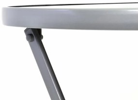 Garthen 35060 Zahradní bistro stolek skleněný se sklopnou deskou - stříbrný