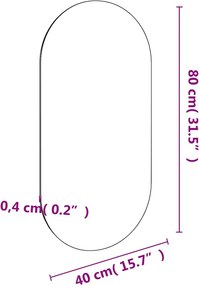 Zrcadlo 80 x 40 cm sklo 326083