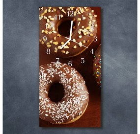 Nástěnné hodiny obrazové na skle - Donuty