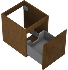 Mexen Rivel, koupelnová skříňka 40 cm, 1 zásuvka, drážkovaná, ořech, 91A20-04047-1-BF86
