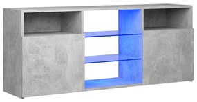 TV skříňka Hollder s LED osvětlením - 120x30x50 cm | betonově šedá