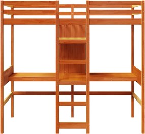 Patrová postel bez matrace voskově hnědá 75 x 190 cm borovice 3308552