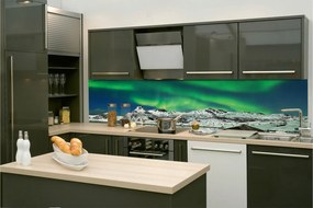 DIMEX | Fototapeta do kuchyně Aurora KI-260-139 | 260 x 60 cm | zelená, modrá, bílá, černá
