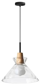 Toolight - Závěsná stropní lampa Suez - černá/přírodní - APP1183-1CP
