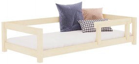 Benlemi Dětská postel STUDY se zábranou Zvolte barvu: Tmavě šedá, Zvolte rozměr: 90x180 cm, Zvolte zábranu: Se dvěma zábranami