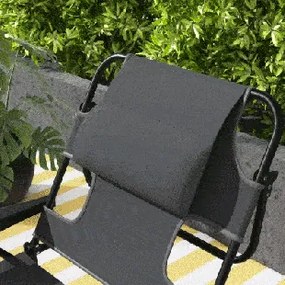 Outsunny sluneční lehátko zahradní lehátko relaxační lehátko, skládací, odolné proti povětrnostním vlivům, 194 cm x 72 cm x 89 cm, černá + tmavě šedá