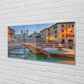 Obraz na skle Řím Sunset kašna budovy 120x60 cm