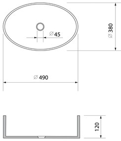 Sapho Sapho, NOBAL gravírované skleněné umyvadlo na desku 49x38 cm, černá, TY326