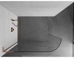 Mexen Kioto L, sprchová zástěna Walk-In 110 x 200 cm, 8mm čiré sklo, měděný matný profil, 800-110-103-65-06