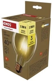 Emos lighting LED žárovka Vintage G95 / E27 / 4,5 W (40 W) / 420 lm / teplá bílá 1525743226