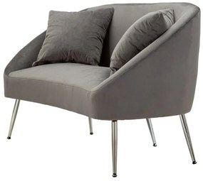 Designová pohovka Caerwyn 137 cm šedá / stříbrná