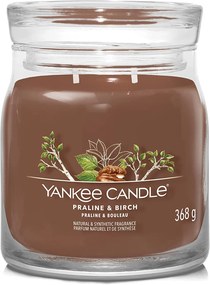 Yankee Candle vonná svíčka Signature ve skle střední Praline & Birch 368g