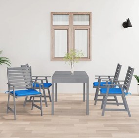 vidaXL Zahradní jídelní židle s poduškami 4 ks masivní akáciové dřevo [3078409] Barva: vínová červená