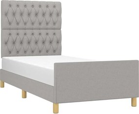Rám postele bez matrace světle šedý 90 x 200 cm textil 3125268
