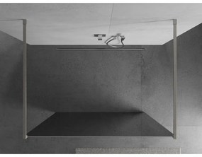 Mexen Kioto, sprchová zástěna Walk-In 120 x 200 cm, 8mm sklo vzor zrcadlo, broušená ocel profil, 800-120-002-97-50
