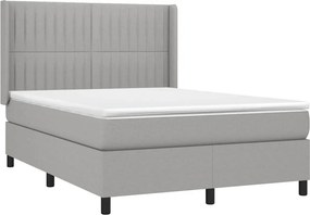 Box spring postel s matrací světle šedá 140 x 190 cm textil 3131585